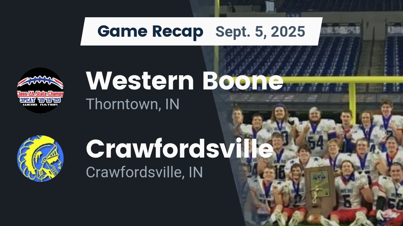 Recap: Western Boone vs. Crawfordsville 2025 - Western Boone High ...