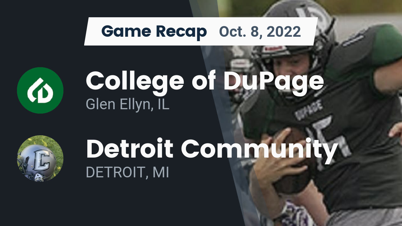 Recap: College of DuPage vs. Detroit Community 2022 - College of DuPage ...