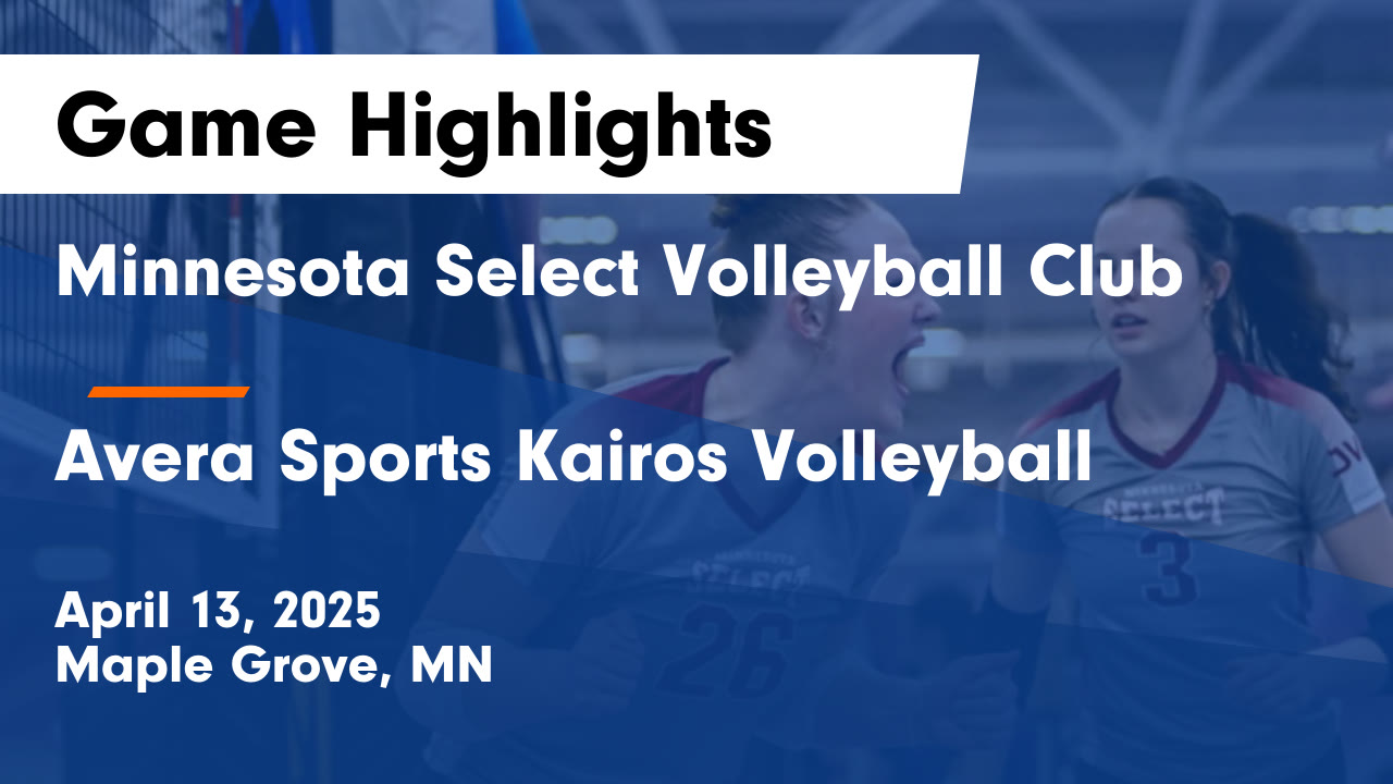Minnesota Select Volleyball Club vs Avera Sports Kairos Volleyball Game ...