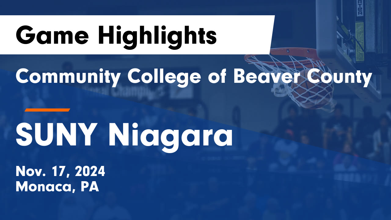 Community College of Beaver County vs SUNY Niagara Game Highlights ...