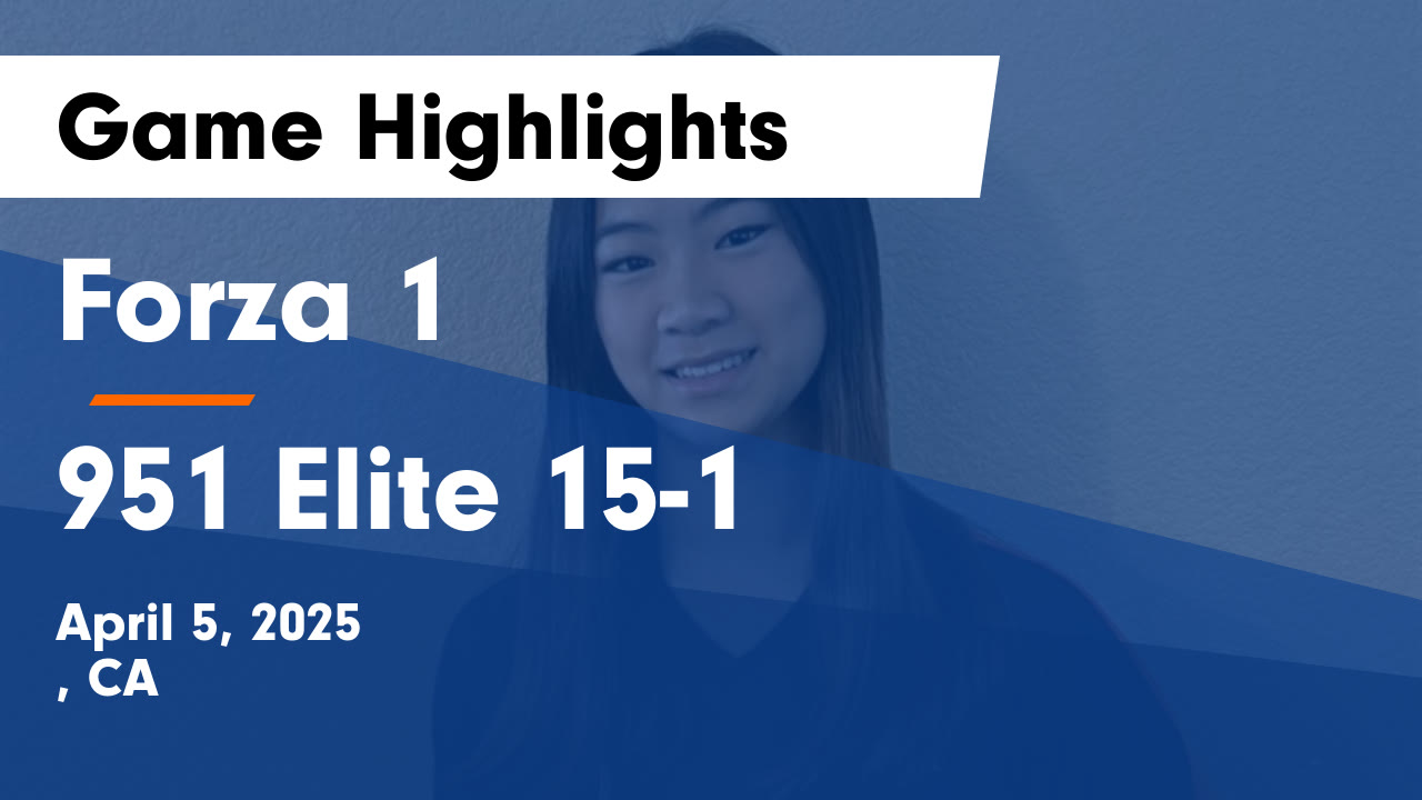 Forza 1 vs 951 Elite 15-1 Game Highlights - April 5, 2025 - Forza 1 highlights - Hudl