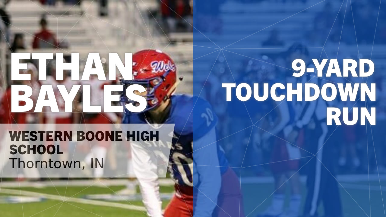 9-yard Touchdown Run vs Crawfordsville - Ethan Bayles highlights - Hudl