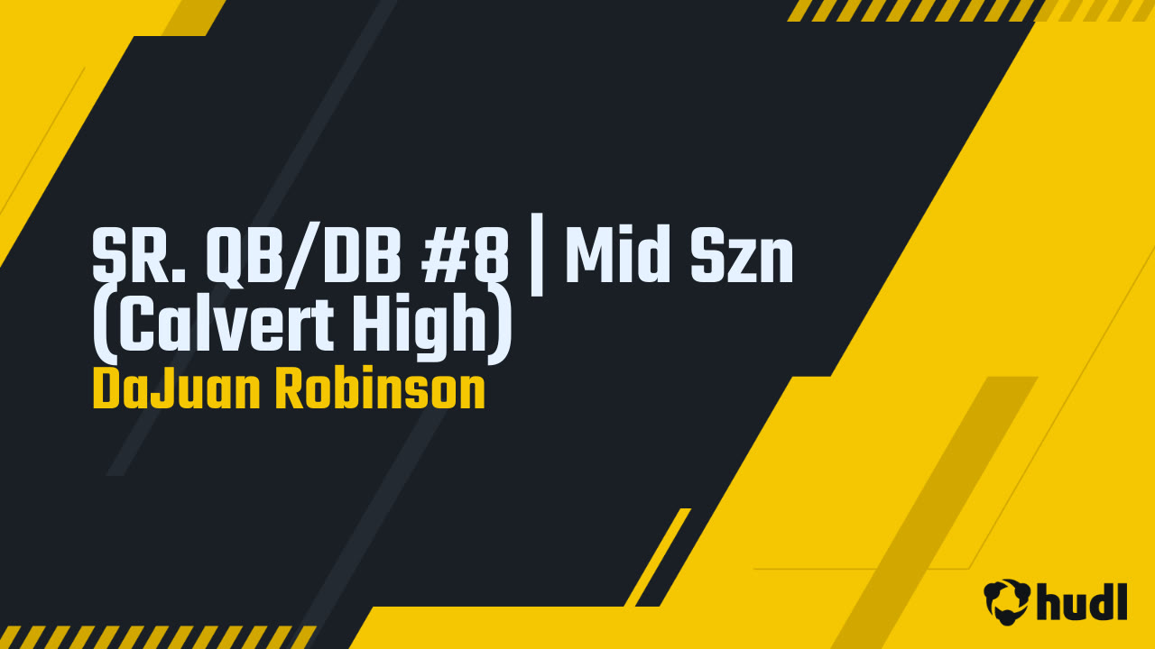 SR. QB/DB #8 | Mid Szn (Calvert High) - DaJuan Robinson highlights - Hudl